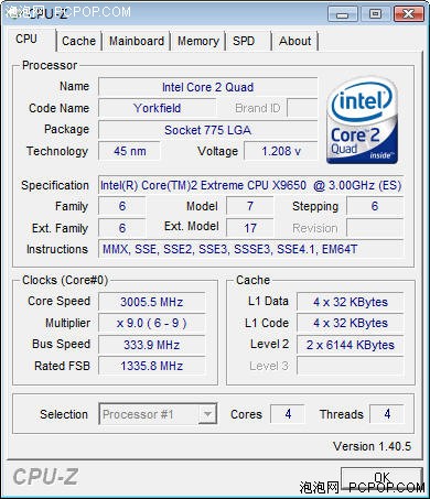英特尔45nm新旗舰四核QX9650解析测试_-泡泡网